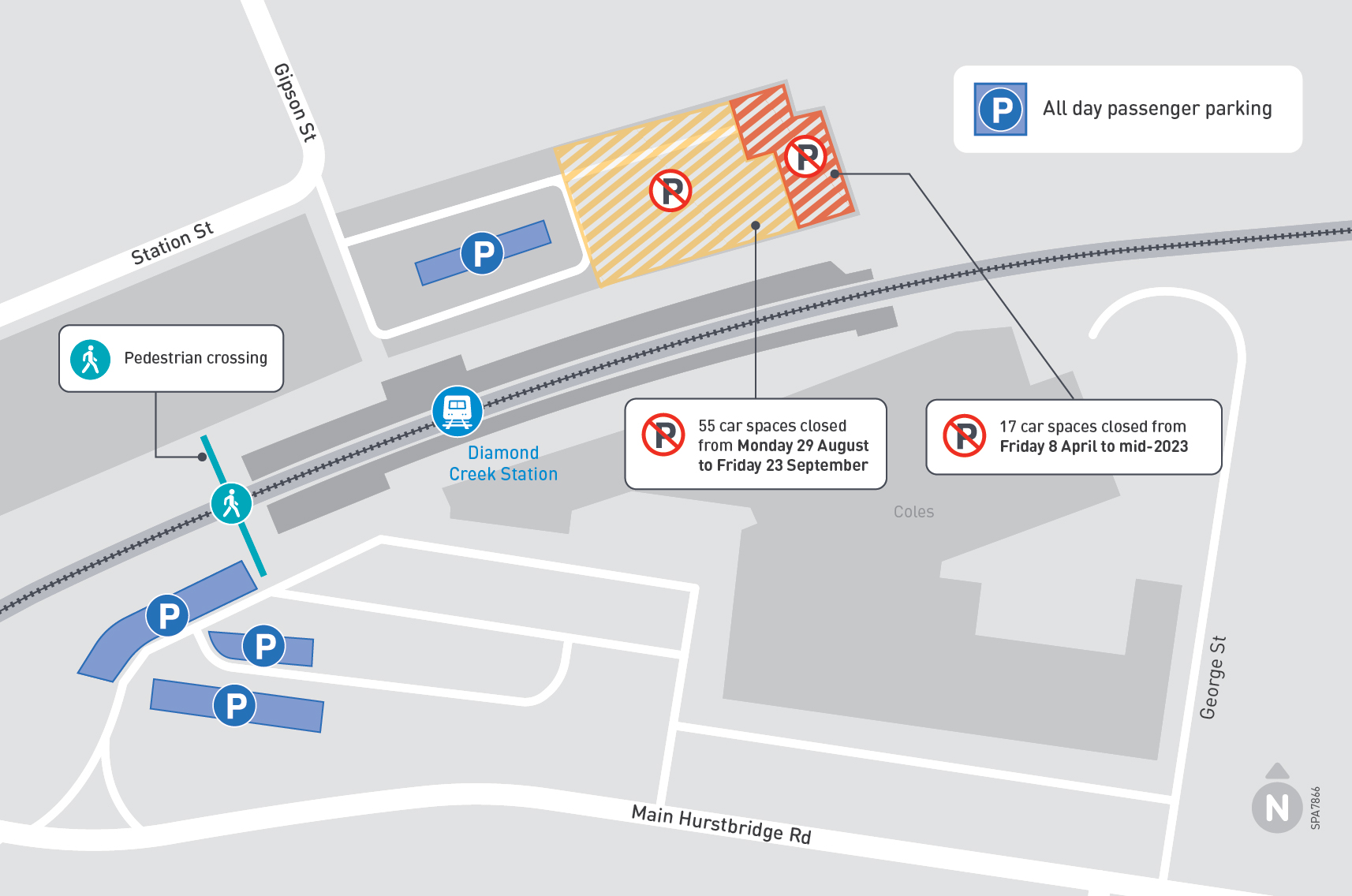 Diamond Creek station car space closure | Metro Trains